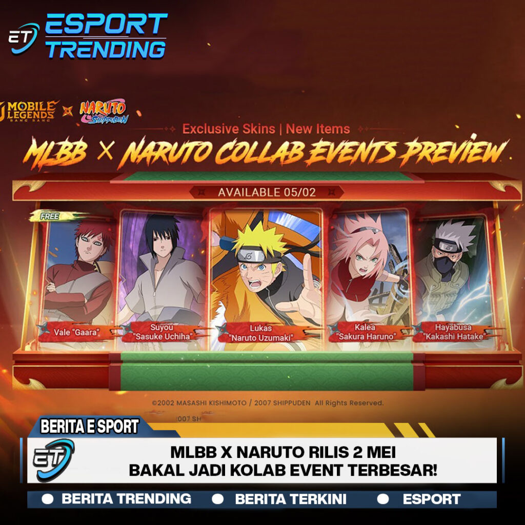MLBB x Naruto Rilis 2 Mei, bakal jadi kolab Event Terbesar!